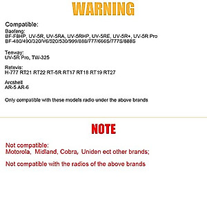 Walkie Talkie Earpiece with MIC 2 Pin Acoustic Tube Headset Two Way Radio Earpiece for BF-888S AR-5 UV-5R H-777 TW-325 Two Way Radio (6 Pack)