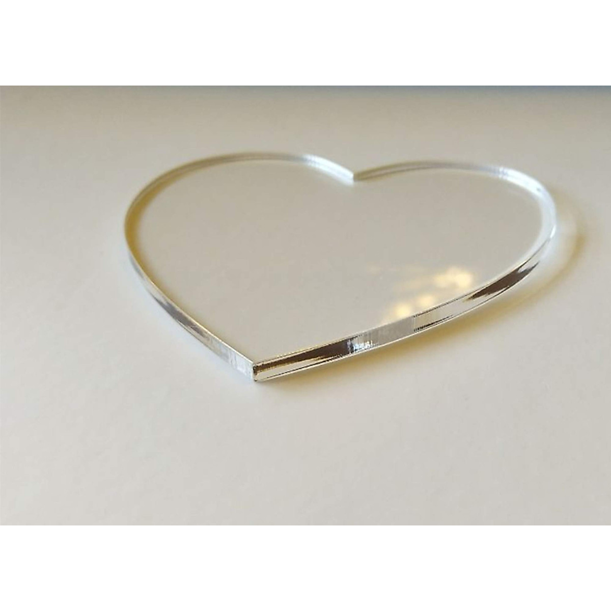 Clear Blank Heart Acrylic Place Card for Weddings,Guest Names Escort Cards,PMMA Tile Place Cards,Dining Seating Chart Place Cards for Birthday Parties, Table Place Cards (3")