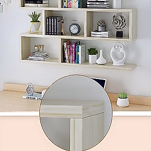 FOTN Wall Unit Open Book Shelf Decoration Wall Hanging Bookshelf Wall Partition Wall Background(Walnut,47" L x 8" W x 31" H)