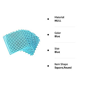 12 Pack 11.8" x 11.8" Interlocking Floor Tiles with Drain Holes Soft PVC Non Slip Shower Floor Mat Modular Interlocking Cushion Mat for Drain, Pool, Patio, Balcony, Kennel, Poultry, Floor Grid, Blue
