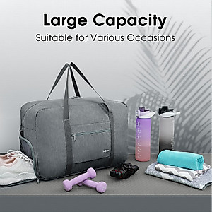 sportsnew Sports Gym Bag with Wet Pocket & Shoes Compartment, Travel Duffel Bag for Men Women Lightweight with Adjustable Shoulder Holder, Grey