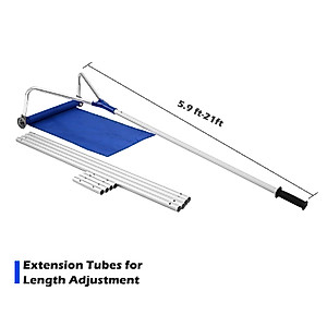 IRONMAX Snow Removal Roof Rake, 21FT Lightweight Snow Rake with 2.9’’ Wheels and Adjustable Handle, Roof Rakes for Snow Removal of Pitched Roof