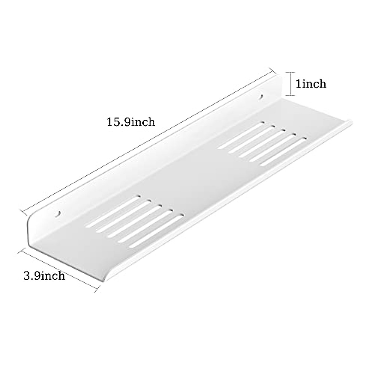 SDlemeiy Floating Shelves Wall Mounted Bathroom Shelf，Wall Mounted Hanging Shelves，Metal Display Wall Shelf,Wall Mounted，Carbon Steel Material(White, 15.9inch)