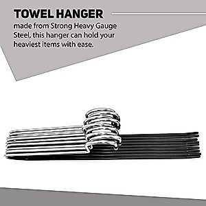 BuyDBest -Stainless Steel Hanger Set of 9, Heavy Duty Hanger, Hanger for Bedspreads, tablecloths, linens, Large Towels, Cloth Hanger, Blanket Hanger