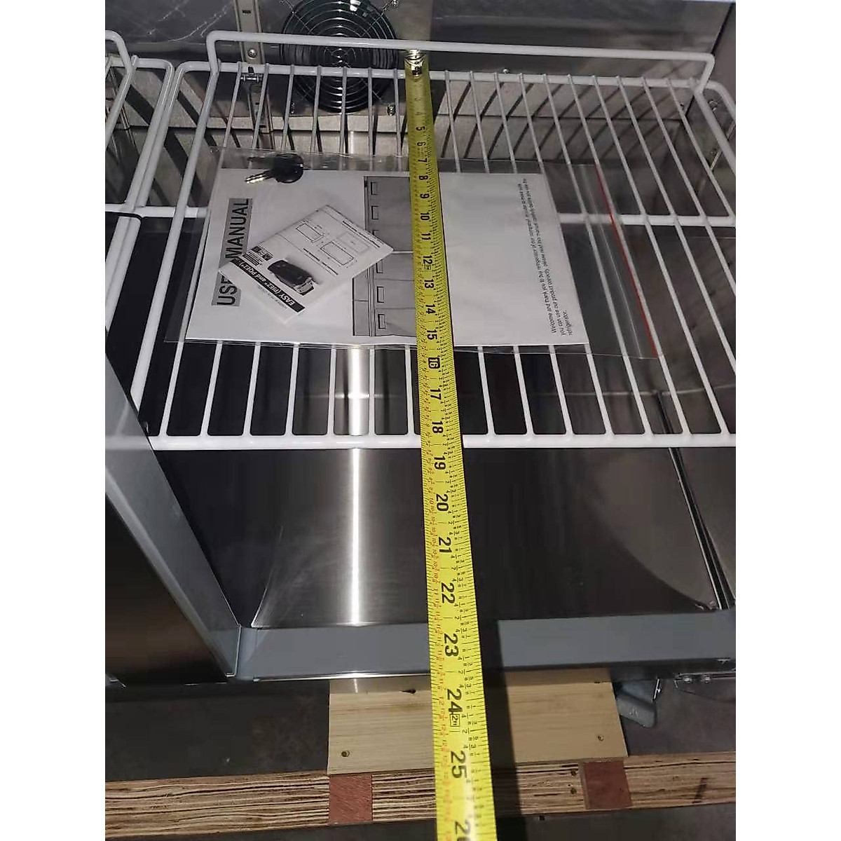 Aceland ASR-72BM 3 Door 72" MEGA Top Sandwich Prep Table Refrigerator - 20 Cu.Ft Refrigerated Salad Prep Station Table with Cutting Board and Pans, for Restaurant, Bar, Shop, Residential