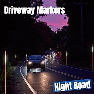 BTSD-home 25 Pack Driveway Markers Fiberglass 48 Inch Snow Stakes with Reflective Tape