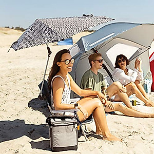 Sport-Brella Versa-Brella SPF 50+ Adjustable Umbrella with Universal Clamp, Regular, Black/White