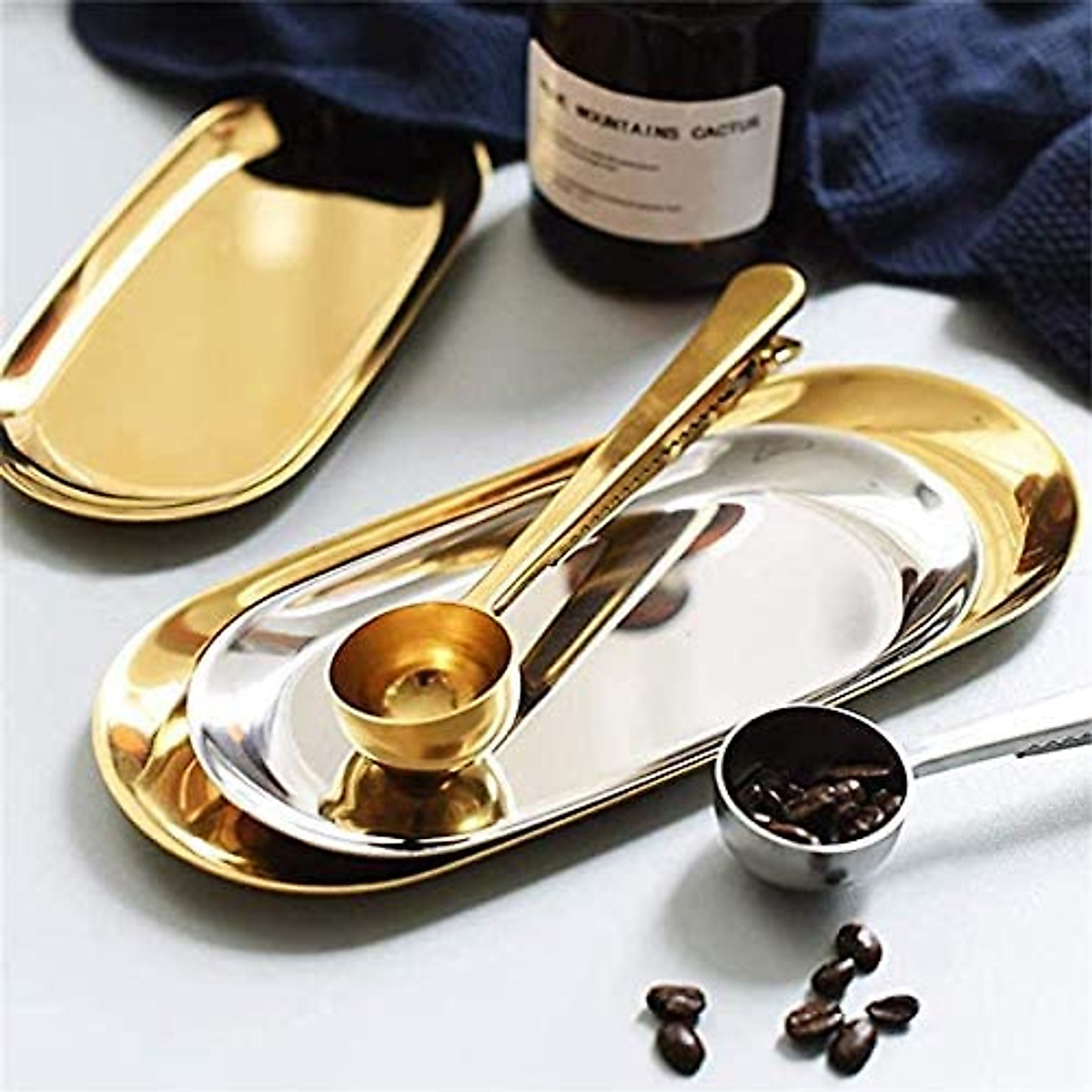 MODUODUO Bathroom Vanity Trays Set of 2 Toilet Tank Storage Tray for Towel Cosmetics Ring Jewelry Organizers Bathroom Candle Perfume Soap Shampoo