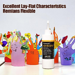 Lineco Neutral pH Adhesive, Acid-Free PVA Formula Water Soluble Dries Clear and Quick Flexible When Dried. 8 Ounces. Ideal For Book Binding and Other Paper Projects. White