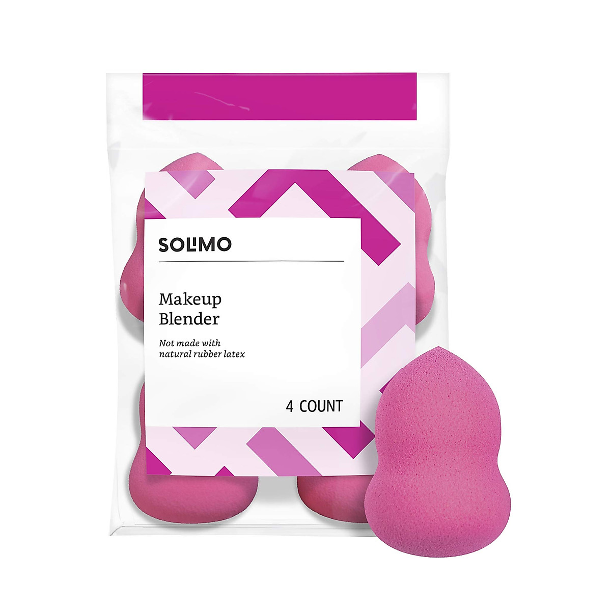 Amazon Brand - Solimo Large Blending Sponge 4-pack, PINK