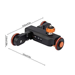 Tosuny L4X Mini Motorized Camera Slider with Remote Controller, 3 Speeds Video Camera Pulley Car Dolly Rolling Slider Skater, Compatible with DLSR Cameras, Action Cameras, and Cellphone