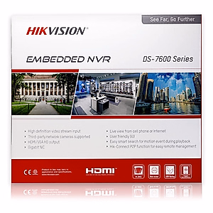 HIKVISION NVR DS-7616NI-K2/16P H.265 16-Channel PoE 4K Network Video Recorder NVR, Embedded Plug & Play