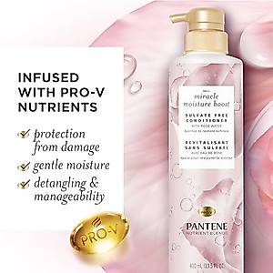 Pantene Nutrient Blends Miracle Moisture Boost Conditioner with Rose Water, 13.5 oz (Pack of 2)