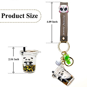 YOU WIZV Cute Keychain, Kawaii Backpack Liquid Floating Anime Black Keychain for Girls, Women, Daughters, Sister