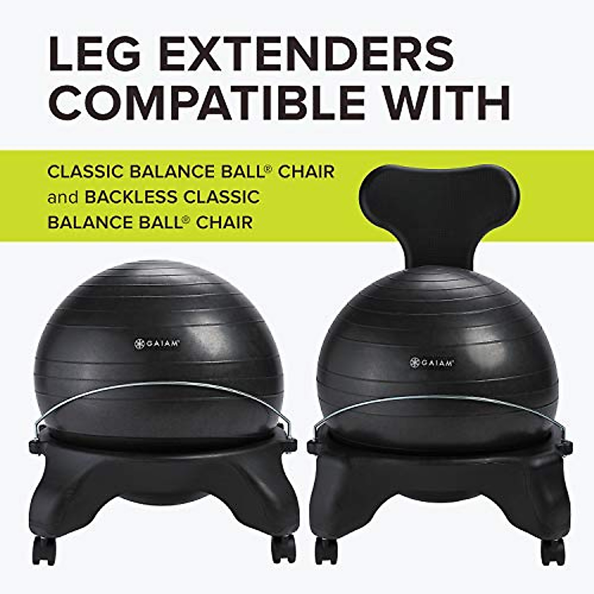 Gaiam Classic Balance Ball Chair Leg Extenders (Only Compatible with Classic Chair & Classic Backless Chair)