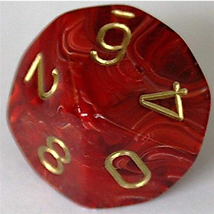 Chessex CHX27434 Dice - Vortex: 7Pc Burgundy/Gold