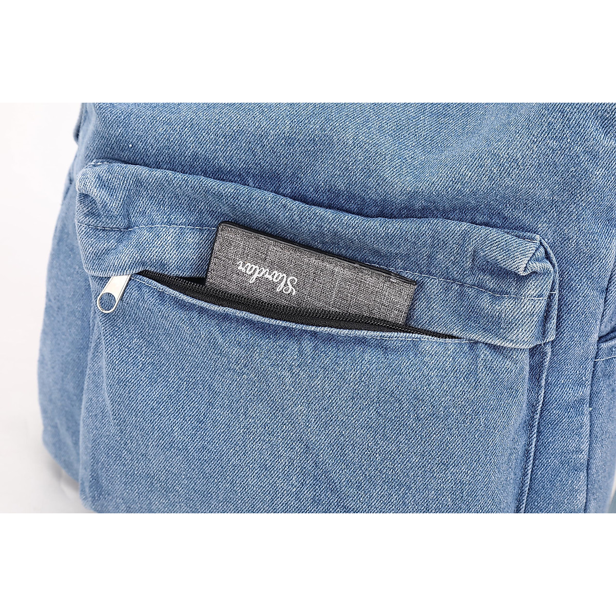 Classic Vintage Denim Bookbags School Bag College Jeans Backpack Daypack Rucksack