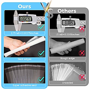 Cellophane Bags Total 200 Pcs (100 Pcs 4"x6" Flat Cellophane Bags & 100 Pcs 2"x10" Self Sealing Pretzel Rod Bags) Clear Cello Bags OPP Treat Bag Poly Bags for Bakery Favors Packaging with Twist Ties