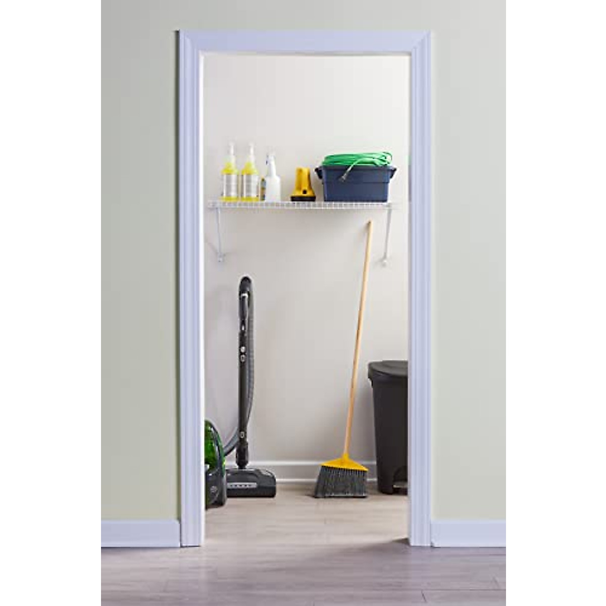 Rubbermaid Linen Closet Shelf Kit, 3-Feet, White, Wire Shelving System for Laundry Rooms, Linen Closets or Basements (Pack of 2)