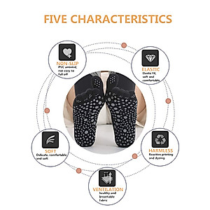 SOXURY Yoga Socks for Women Non Skid Thigh Highs Knee High Pilates Ballet Dance Toeless and Five Toes Long Calf Socks (Striped Black)