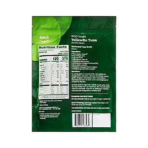 Amazon Fresh Brand, Wild Caught Yellowfin Tuna Steaks, Frozen, Sustainably Sourced, Phosphate Free, 12 Oz