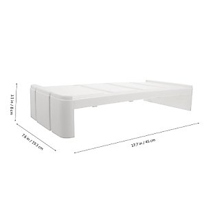 HEALEEP 1Pc Desktop Computer Bracket Computer Monitor Riser Computer Desk Riser Monitor Stand Riser Computer Screen Holder Shelf Bracket Table Storage Rack pp Neck Guard Product White