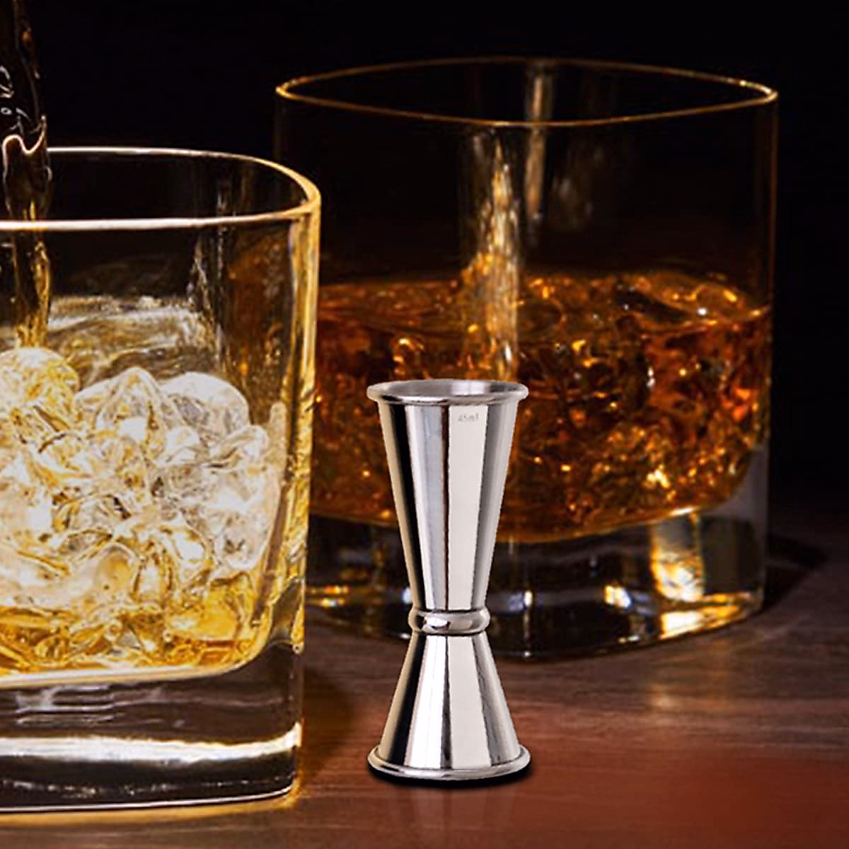 Cocktail Jigger (2021 NEW) Double Sided Jigger for Bartending 2 oz & 1 oz Measuring Tools Pourers Measure Cup Professional Japanese Jigger Silver