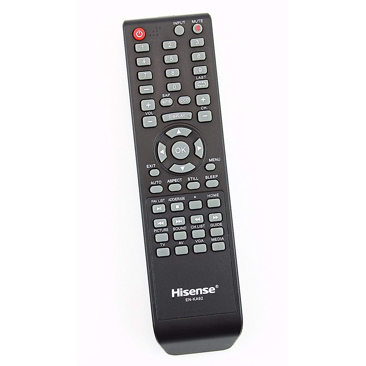 Original Hisense EN-KA92 LCD TV Remote Control Supplied with Models 32D37, 32H3B1, 32H3B2, 32H3C, 32H3E, 40H3B, 40H3C, 40H3E (Renewed)