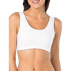 Fruit Of The Loom Womens Built Up Tank Style Sports Bra, White/White/White, 38 US