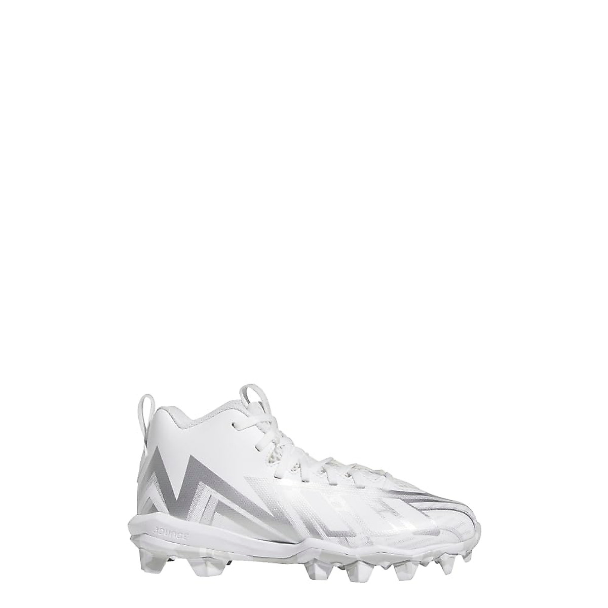 adidas Freak Spark 23 Molded Football Shoe, White/White/Silver Metallic, 2.5 US Unisex Little Kid