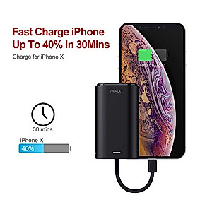 iWALK Portable Charger 9000mAh Ultra-Compact Power Bank with Built-in Cable and Wireless Earbuds Bluetooth 10mm Dynamic Drivers Hi-Fi Stereo Deep Bass, IPX5 & Compact & Ultra Lightweight 4g, Single/Tw