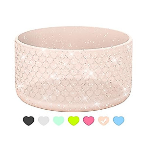 WUQID Protective Bling Heart Texture Silicone Boot Sleeve for Stanle Tumbler Quencher 40oz 30oz 20oz & IceFlow Flip 20-30oz and 12-24oz Hydro Sport Flask Bottles, Anti-Slip Bottle Bottom Sleeve Cover