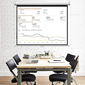 SXYLTNX Manual Pull Down Projector Screen 60 72 84 100 Inch 16:9 HD Widescreen Retractable Auto-Locking Portable Projection Screen (Size : 60 inch)