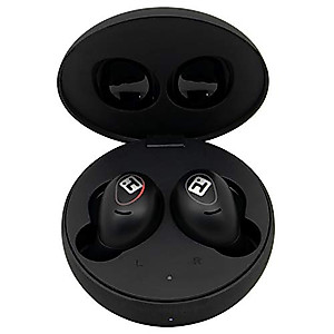 iHome Wireless Earbuds with Charging Case, Water Resistant Bluetooth Earphones with Microphone and Touch Control, Black