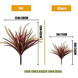 ALLUWONT Artificial Plants Greenery, Fake Fern Bush Plant Bushes Faux Outdoor UV Resistant Shrubs Plants Outside Hanging Planter Home Garden Decor(125M,Style,2)