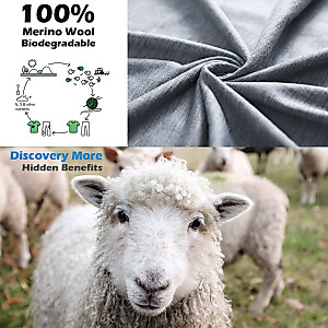 Merino Protect Merino Wool Base Layer Mens Soft Quarter Zip Pullover Sweaters Heavyweight Long Sleeve Shirt Hiking Hunting Light Grey Heather