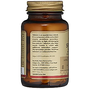 Solgar Yeast-free Selenium 200 Mcg, 100 Tablets - Supports Antioxidant and Immune System 100 Servings, 100 Count (Pack of 12)