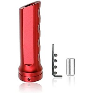 gunhunt Pack-1 Car Aluminum Alloy HandBrake Cover, Handle Protector, Hand Brake Lever Decoration, Handbrake Handle Modification Set, Universal for Most Cars, Trucks and Vans (Red)