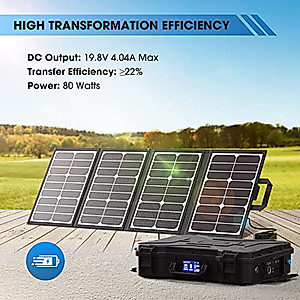 MONTEK 80W Foldable Solar Panel for Solar Generator, fit for Jackery/BLUETTI/Goal Zero/Anker/ECO Flow Portable Power Station, Outdoor Camping RV Off-Grid System