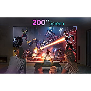 ZLXDP V50 Portable 5g WiFi Projector Mini Smart Real 1080p Full Movie Proyector 200'' Large Screen Led Bluetooth Projectors (Color : E)