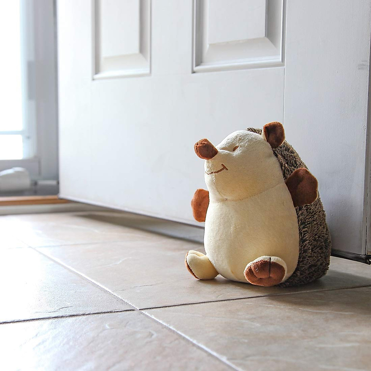 Lily’s Home Cute Decorative Hedgehog Weighted Interior Door Stopper, Compact with Soft Fabric Design