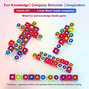 NowFuture Alphabet Pop Fidget-Blocks,Upper&Lowercase Match Game.Rainbow Seven Color.DIY Puzzle Letter pops its-Classroom,Alphabet-Learning-Spelling Toy