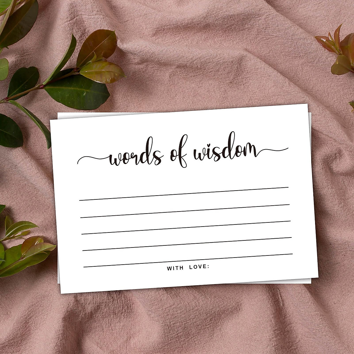50 Words of Wisdom Advice Cards for Graduation, Marriage, wedding, Use As Bridal or Baby Shower Party Games, Boy or Girl Baby Prediction or Advice Cards. 4" x 6"