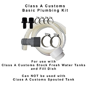 Class A Customs | Under Mount 20 Gallon RV Concession Fresh and Gray Water Holding Tank & Plumbing Kit UM-2000-BPK