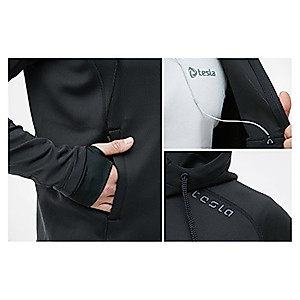 TSLA Men's Full Zip Up Hoodie Jacket, Long Sleeve Performance Training Hoodie, Lightweight Workout Running Track Jackets, Active Fullzip Jacket Grey, Small