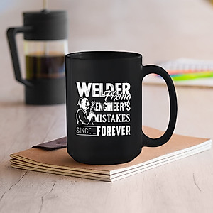 Welder Ceramic Coffee Mugs, Welder Fixing Graphic Mug, Welder Mug Gifts For Friends/Family/Coworkers, Welder Travel Mug Cup 15 Oz.