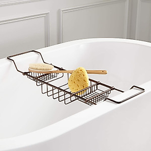Signature Hardware 902478-R Nottingham Brass Tub Caddy with Reading Rack
