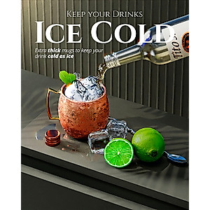 B. WEISS Moscow Mule Copper Mugs, Set Of 4 Brass Handle Copper Cups For Drinking, Each Mug is Handcrafted - Food Safe (Copper Plated Stainless Steel) (Set of 4)