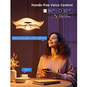 Lepro B1 AI Smart Light Bulbs - WiFi & Bluetooth RGBWW Color Changing LED Bulb Compatible with Alexa & Google Assistant, AI Generated Lighting LLM, AI Voice Control, Music Sync, 2.4GHz Only, 2 Packs