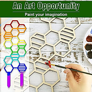 2 Pieces Wooden Small Indoor Trellis Plant Trellis for Climbing Plants Hexagon Trellis for Potted Plants Trellis Vine Supports Garden Trellises with 10 Pieces Black Cable Ties for Plant (Honeycomb)